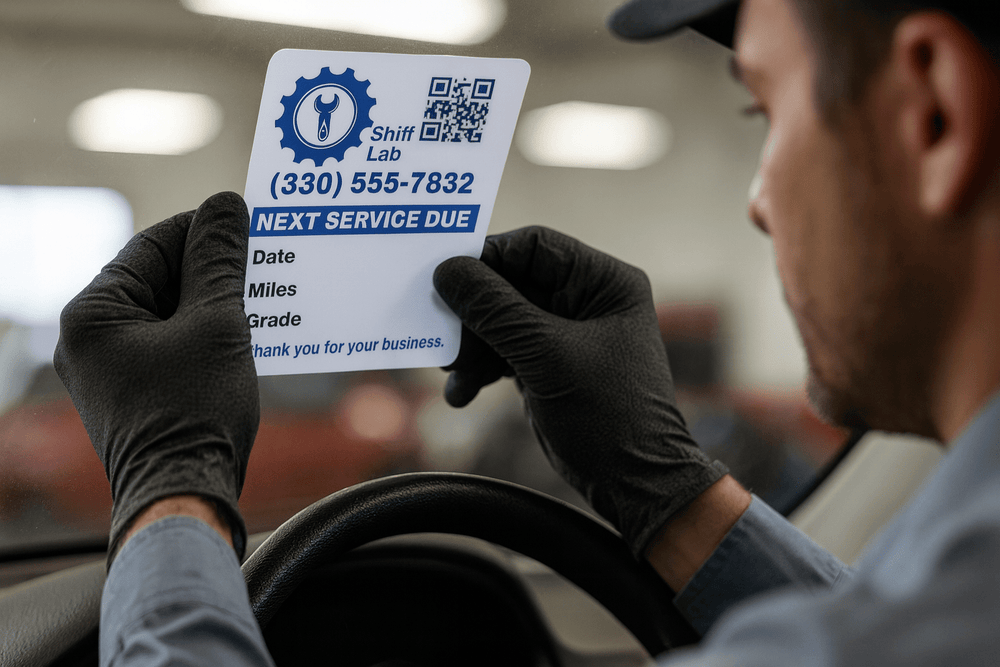 Oil Change Stickers for Low-Cost Repeat Business