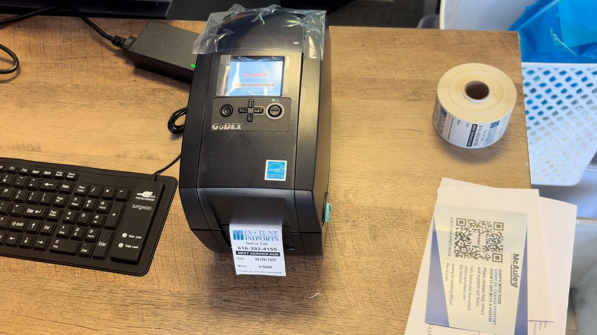 Oil Change Sticker Printer System with 1000 Custom Stickers