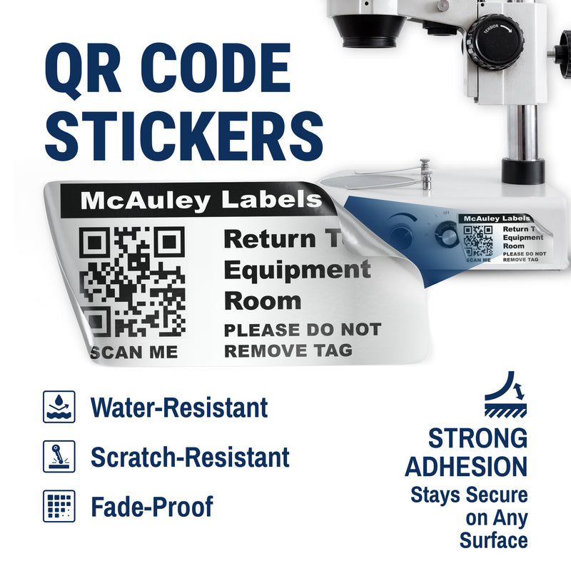 Asset Tags for Equipment - Durable Barcode, ID & QR Labels