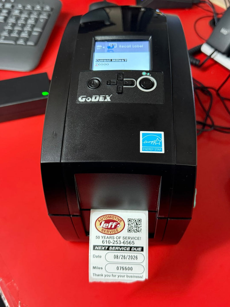 Oil Change Sticker Printer System with 1000 Custom Stickers