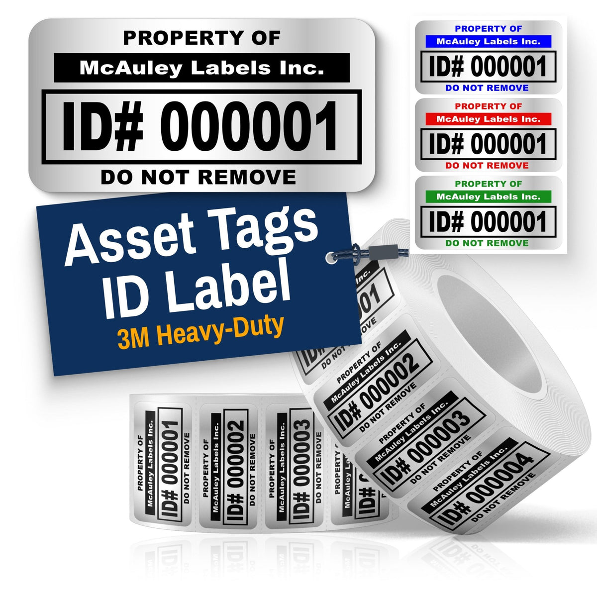 Asset Tags for Equipment - Durable Barcode, ID & QR Labels