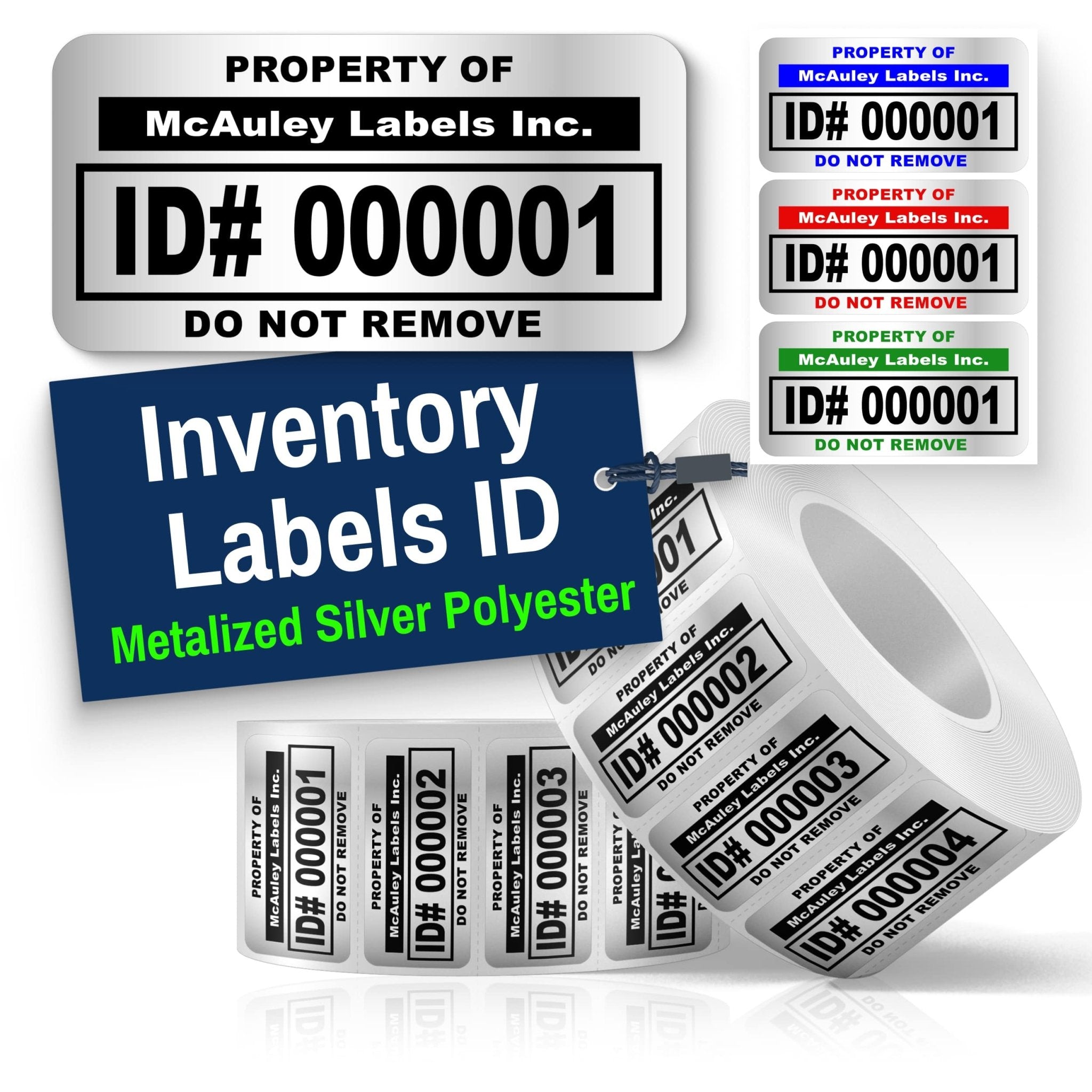 Custom ID Inventory Labels for Asset Tracking, Free Shipping