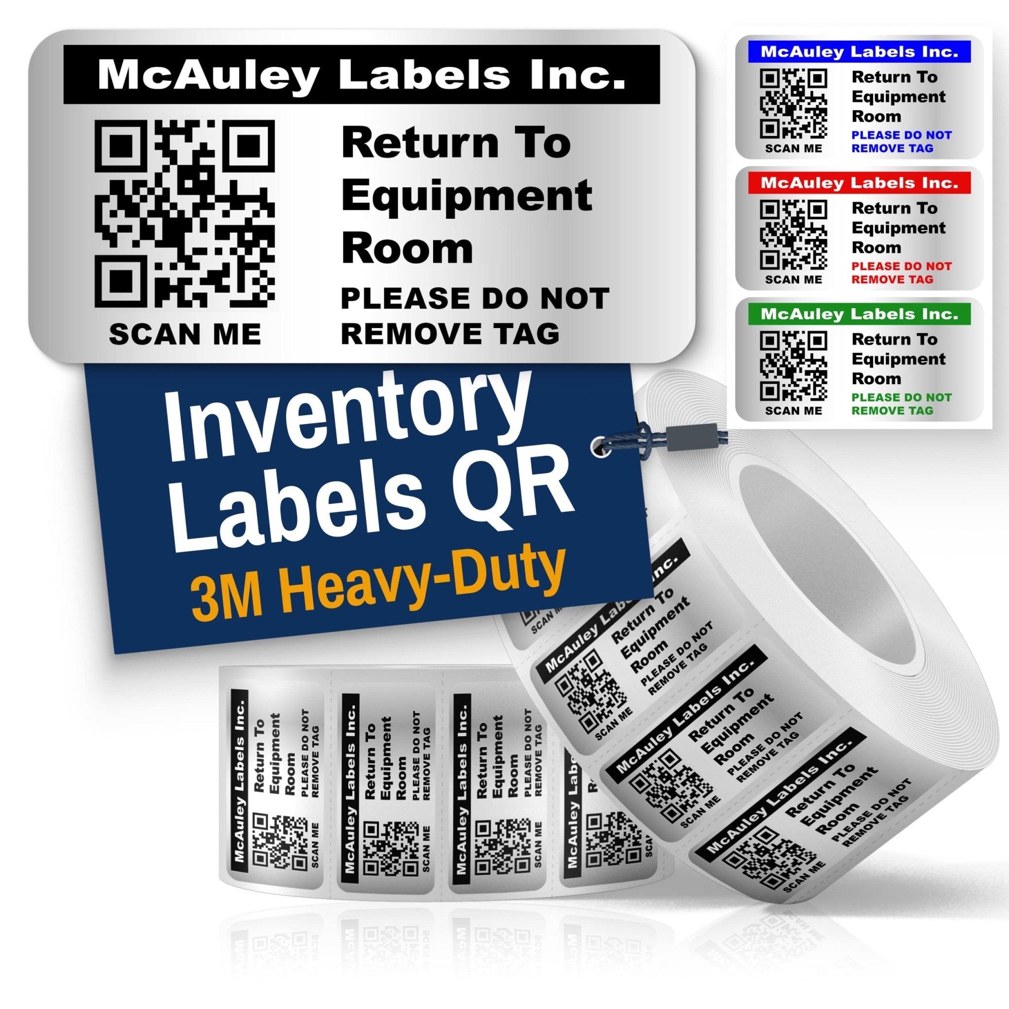 Custom QR Code Inventory Labels - 3M Heavy-Duty