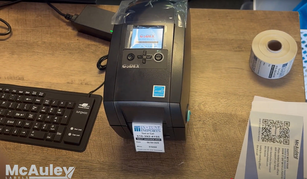 Oil Change Sticker Printer System with 1000 Custom Stickers